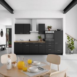 Nobilia K&uuml;chenblock Touch Low m. Ger&auml;ten Schwarz