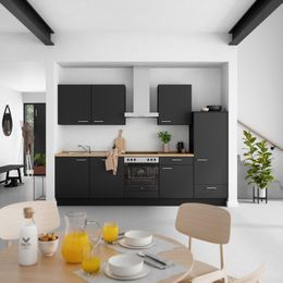 Nobilia K&uuml;chenblock Touch Low m. Ger&auml;ten Schwarz