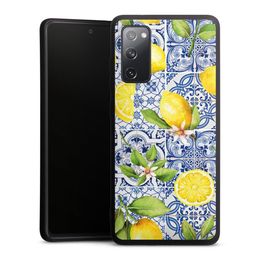 DeinDesign Galaxy S20 FE 5G Handy Premium Silikon H&uuml;lle Handyh&uuml;lle schwarz Case Lemon Greece Muster Silikon Premium Case