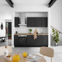 Nobilia K&uuml;chenblock Touch Low m. Ger&auml;ten Schwarz