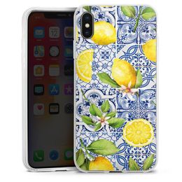 DeinDesign iPhone Xs Max Handy Silikon H&uuml;lle Case transparent Handyh&uuml;lle Muster Greece Lemon Silikon Case
