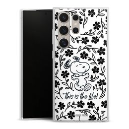 DeinDesign Galaxy S24 Ultra Handy Slim Case Silikon Handyh&uuml;lle transparent H&uuml;lle extra d&uuml;nn Peanuts Flowers Snoopy Silikon Slim Case