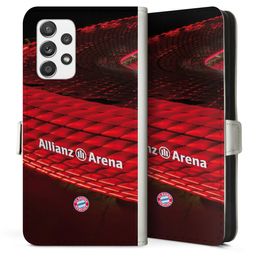 DeinDesign Galaxy A52s 5G Handy Klapph&uuml;lle Handyh&uuml;lle aus Kunst Leder wei&szlig; Flip Case Fc Bayern M&uuml;nchen Stadium Fcb Sideflip mit Lasche