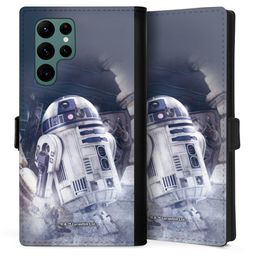 DeinDesign Galaxy S22 Ultra Handy Klapph&uuml;lle Handyh&uuml;lle aus Kunst Leder schwarz Flip Case Robot Merchandise Star Wars Sideflip mit langer Lasche