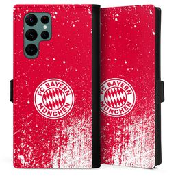 DeinDesign Galaxy S22 Ultra Handy Klapph&uuml;lle Handyh&uuml;lle aus Kunst Leder schwarz Flip Case Fcb Fc Bayern M&uuml;nchen Official Licensed Product Sideflip mit langer 
