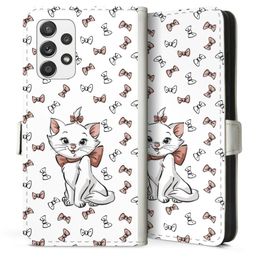 DeinDesign Galaxy A52s 5G Handy Klapph&uuml;lle Handyh&uuml;lle aus Kunst Leder wei&szlig; Flip Case Cat Aristocats Mary Disney Sideflip mit Lasche