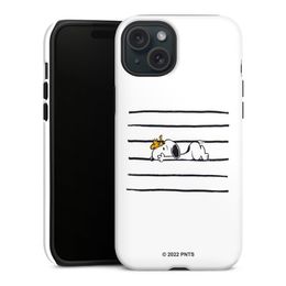 DeinDesign iPhone 15 Plus Handy Panzer Handyh&uuml;lle robuste Outdoor H&uuml;lle Schutzh&uuml;lle matt Snoopy Dog Peanuts Tough Case
