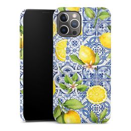 DeinDesign iPhone 12 Pro Max Handy Premium Case Smartphone Handyh&uuml;lle Schutzh&uuml;lle matt Muster Greece Lemon Premium Case
