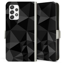 DeinDesign Galaxy A52s 5G Handy Klapph&uuml;lle Handyh&uuml;lle aus Kunst Leder wei&szlig; Flip Case Abstract Muster Geometric Sideflip mit Lasche