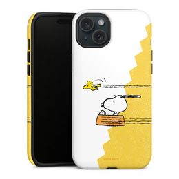 DeinDesign iPhone 15 Plus Handy Panzer Handyh&uuml;lle robuste Outdoor H&uuml;lle Schutzh&uuml;lle matt Snoopy Peanuts Children Tough Case