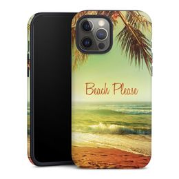 DeinDesign iPhone 12 Pro Handy Panzer Handyh&uuml;lle robuste Outdoor H&uuml;lle Schutzh&uuml;lle matt Palm Tree Urlaub Beach Tough Case