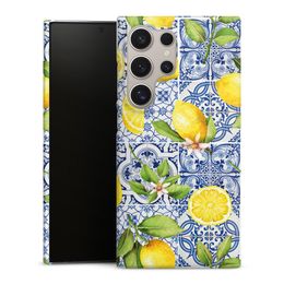 DeinDesign Galaxy S24 Ultra Handy Premium Case Smartphone Handyh&uuml;lle Schutzh&uuml;lle matt Muster Greece Lemon Premium Case