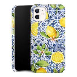 DeinDesign iPhone 12 mini Handy Premium Case Smartphone Handyh&uuml;lle Schutzh&uuml;lle matt Muster Greece Lemon Premium Case