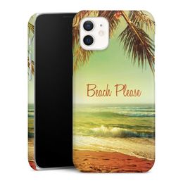 DeinDesign iPhone 12 mini Handy Premium Case Smartphone Handyh&uuml;lle Schutzh&uuml;lle gl&auml;nzend Palm Tree Urlaub Beach Premium Case