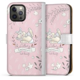 DeinDesign iPhone 12 Pro Max Handy Klapph&uuml;lle Handyh&uuml;lle aus Kunst Leder wei&szlig; Flip Case Thumper Bambi Official Licensed Product Sideflip mit Lasche
