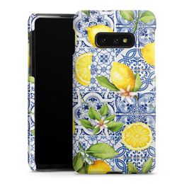 DeinDesign Galaxy S10e Handy Premium Case Smartphone Handyh&uuml;lle Schutzh&uuml;lle matt Muster Greece Lemon Premium Case