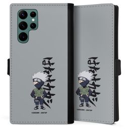 DeinDesign Galaxy S22 Ultra Handy Klapph&uuml;lle Handyh&uuml;lle aus Kunst Leder schwarz Flip Case Official Licensed Product Naruto Shippuden Kakashi Sideflip mit langer 