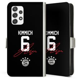 DeinDesign Galaxy A52s 5G Handy Klapph&uuml;lle Handyh&uuml;lle aus Kunst Leder wei&szlig; Flip Case Fcb Fc Bayern M&uuml;nchen Kimmich Sideflip mit Lasche