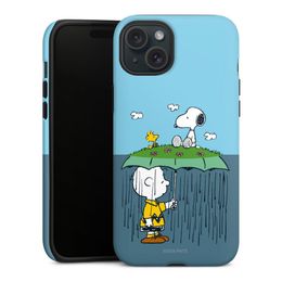 DeinDesign iPhone 15 Plus Handy Panzer Handyh&uuml;lle robuste Outdoor H&uuml;lle Schutzh&uuml;lle matt Peanuts Children Snoopy Tough Case