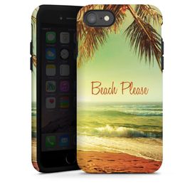 DeinDesign iPhone SE (2020) Handy Panzer Handyh&uuml;lle robuste Outdoor H&uuml;lle Schutzh&uuml;lle matt Palm Tree Urlaub Beach Tough Case