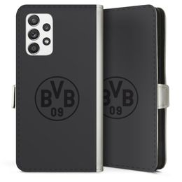 DeinDesign Galaxy A52s 5G Handy Klapph&uuml;lle Handyh&uuml;lle aus Kunst Leder wei&szlig; Flip Case Bvb Borussia Dortmund Logo Sideflip mit Lasche