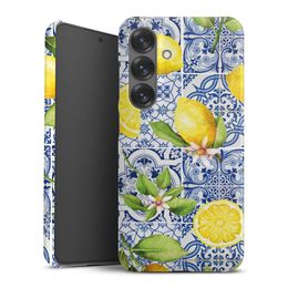 DeinDesign Galaxy S25 Handy Premium Case Smartphone Handyh&uuml;lle Schutzh&uuml;lle matt Muster Greece Lemon Premium Case