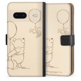 DeinDesign Google Pixel 7 Handy Klapph&uuml;lle Handyh&uuml;lle aus Kunst Leder schwarz Flip Case Disney Official Licensed Product Winnie The Pooh Sideflip mit langer 