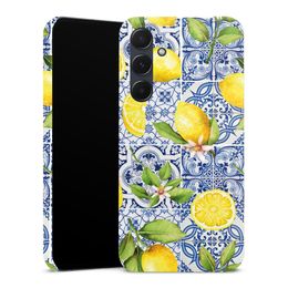 DeinDesign Galaxy A55 5G Handy Premium Case Smartphone Handyh&uuml;lle Schutzh&uuml;lle matt Muster Greece Lemon Premium Case