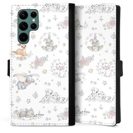 DeinDesign Galaxy S22 Ultra Handy Klapph&uuml;lle Handyh&uuml;lle aus Kunst Leder schwarz Flip Case Disney Dumbo Bambi Sideflip mit langer Lasche