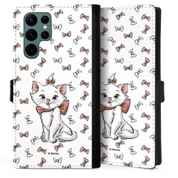 DeinDesign Galaxy S22 Ultra Handy Klapph&uuml;lle Handyh&uuml;lle aus Kunst Leder schwarz Flip Case Cat Aristocats Mary Disney Sideflip mit langer Lasche