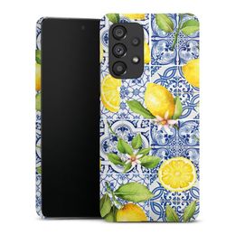 DeinDesign Galaxy A53 5G Handy Premium Case Smartphone Handyh&uuml;lle Schutzh&uuml;lle matt Lemon Greece Muster Premium Case