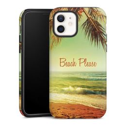 DeinDesign iPhone 12 Handy Panzer Handyh&uuml;lle robuste Outdoor H&uuml;lle Schutzh&uuml;lle matt Palm Tree Urlaub Beach Tough Case