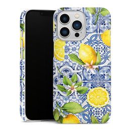 DeinDesign iPhone 13 Pro Handy Premium Case Smartphone Handyh&uuml;lle Schutzh&uuml;lle gl&auml;nzend Muster Greece Lemon Premium Case