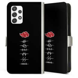 DeinDesign Galaxy A52s 5G Handy Klapph&uuml;lle Handyh&uuml;lle aus Kunst Leder wei&szlig; Flip Case Naruto Shippuden Official Licensed Product Akatsuki Sideflip mit Lasche