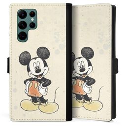 DeinDesign Galaxy S22 Ultra Handy Klapph&uuml;lle Handyh&uuml;lle aus Kunst Leder schwarz Flip Case Water Colour Official Licensed Product Sideflip mit langer Lasche