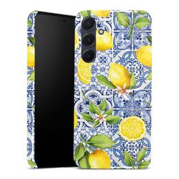 DeinDesign Galaxy A55 5G Handy Premium Case Smartphone Handyh&uuml;lle Schutzh&uuml;lle gl&auml;nzend Muster Greece Lemon Premium Case