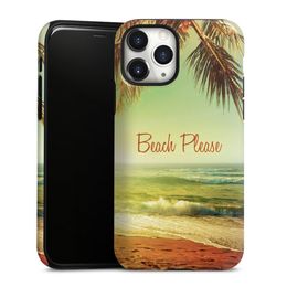 DeinDesign iPhone 11 Pro Handy Panzer Handyh&uuml;lle robuste Outdoor H&uuml;lle Schutzh&uuml;lle gl&auml;nzend Beach Palm Tree Urlaub Tough Case