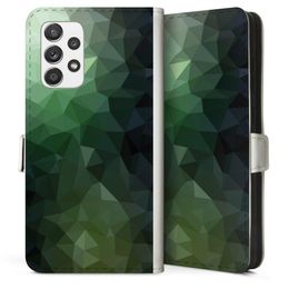 DeinDesign Galaxy A52s 5G Handy Klapph&uuml;lle Handyh&uuml;lle aus Kunst Leder wei&szlig; Flip Case Tarnmuster Geometric Mosaic Sideflip mit Lasche