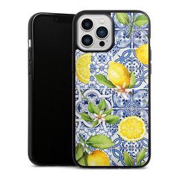 DeinDesign iPhone 13 Pro Max Handy Silikon H&uuml;lle Case schwarz Handyh&uuml;lle Muster Greece Lemon