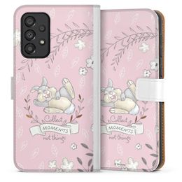 DeinDesign Galaxy A33 5G Handy Klapph&uuml;lle Handyh&uuml;lle aus Kunst Leder wei&szlig; Flip Case Bambi Official Licensed Product Thumper Sideflip mit Lasche
