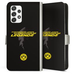 DeinDesign Galaxy A52s 5G Handy Klapph&uuml;lle Handyh&uuml;lle aus Kunst Leder wei&szlig; Flip Case Borussia Dortmund Bvb Marco Reus Sideflip mit Lasche