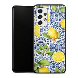 DeinDesign Galaxy A53 5G Handy Silikon H&uuml;lle Case schwarz Handyh&uuml;lle Muster Lemon Greece