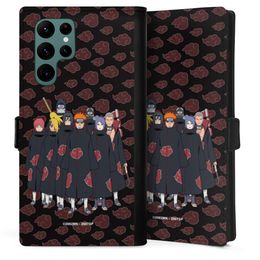 DeinDesign Galaxy S22 Ultra Handy Klapph&uuml;lle Handyh&uuml;lle aus Kunst Leder schwarz Flip Case Akatsuki Naruto Shippuden Official Licensed Product Sideflip mit langer