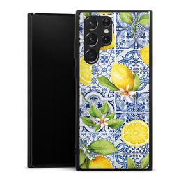 DeinDesign Galaxy S22 Ultra Handy Silikon H&uuml;lle Case schwarz Handyh&uuml;lle Muster Greece Lemon