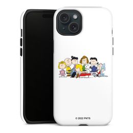 DeinDesign iPhone 15 Plus Handy Panzer Handyh&uuml;lle robuste Outdoor H&uuml;lle Schutzh&uuml;lle matt Merchandise Kindheit Peanuts Tough Case