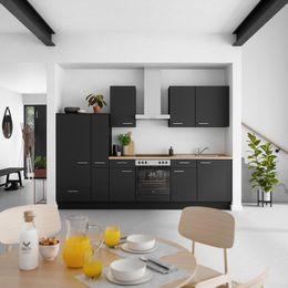 Nobilia K&uuml;chenblock Touch Low m. Ger&auml;ten Schwarz