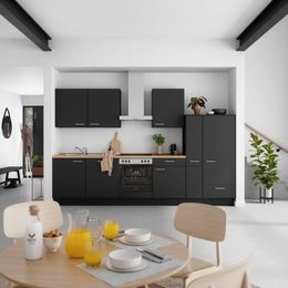 Nobilia K&uuml;chenblock Touch Low m. Ger&auml;ten Schwarz