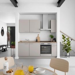 Nobilia K&uuml;chenblock Touch Low m. Ger&auml;ten Grau