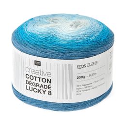 Creative Cotton D&eacute;grad&eacute; Lucky 8 von Rico Design, Aqua, aus Baumwolle