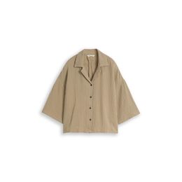 Tom Tailor Damen Oversize Musselin Bluse aus Baumwolle, gr&uuml;n, Uni, Gr. 36